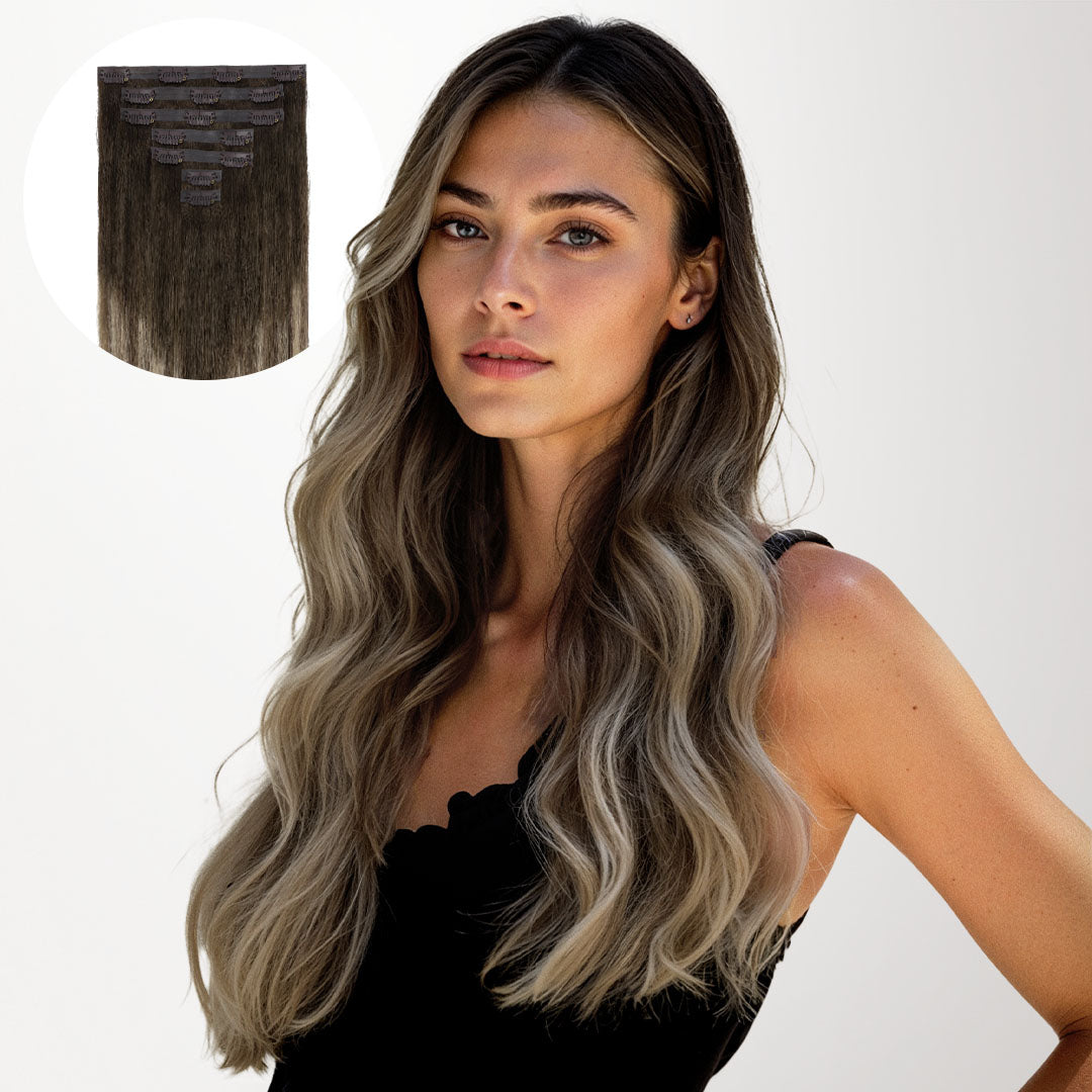 Bleach Blonde Balayage (3/8/613) Seamless Clip-Ins [Clearance] | 100% ...