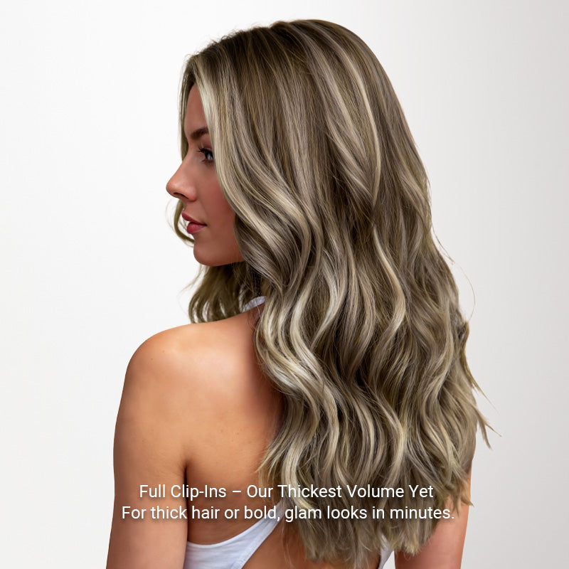 Golden Blonde Highlights (8B/60B) Full Classic Clip-Ins (160g-220g ...