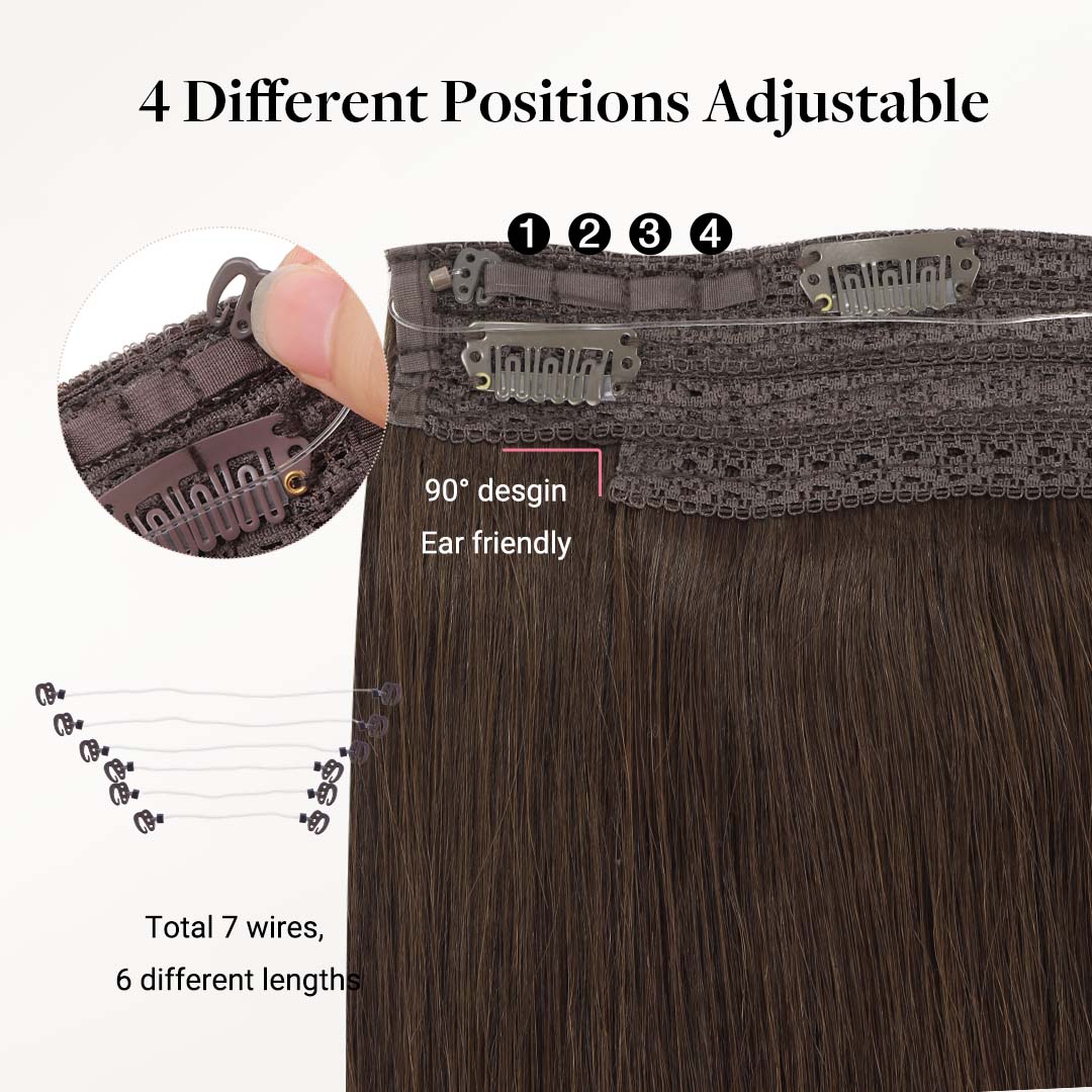 Buy Chocolate Brown 4A Pro & Wire Hair Extensions - 100% Remy Human ...