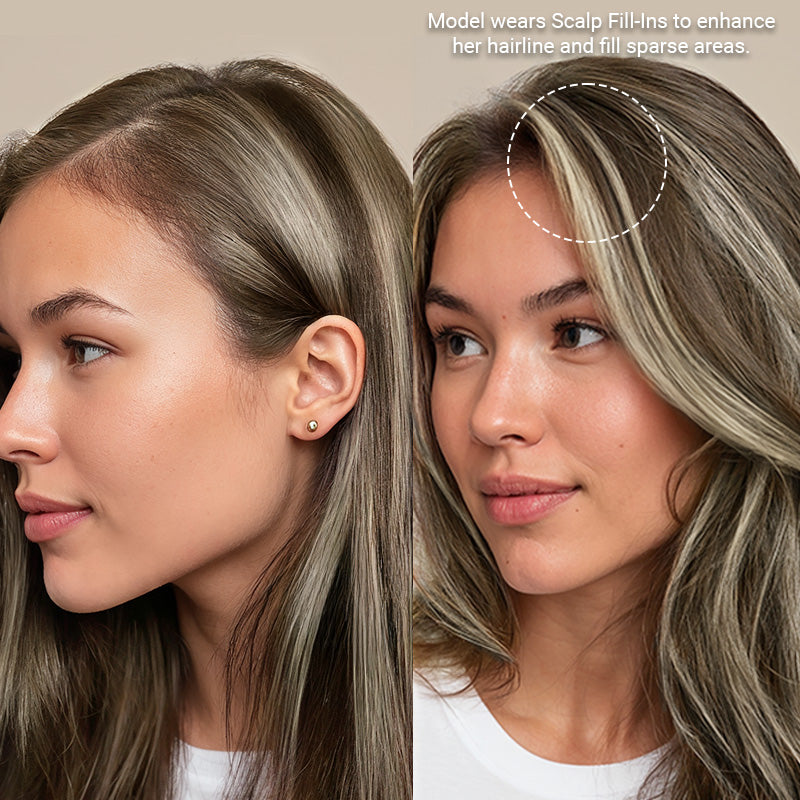 Golden Blonde Highlights (8B/60B) Scalp Hair Fill-Ins (30g-39g) | 100% ...