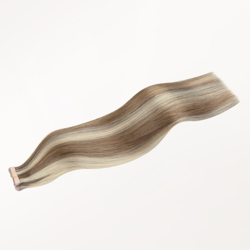 Golden Blonde Highlights (8/60) Tape-Ins 50g | 100% Remy Human Hair ...