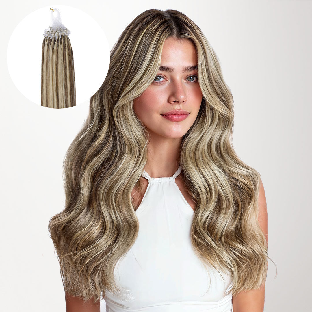 Golden Blonde Highlights (8B/60B) Feather Crochet Hair 68g | 100% Remy ...