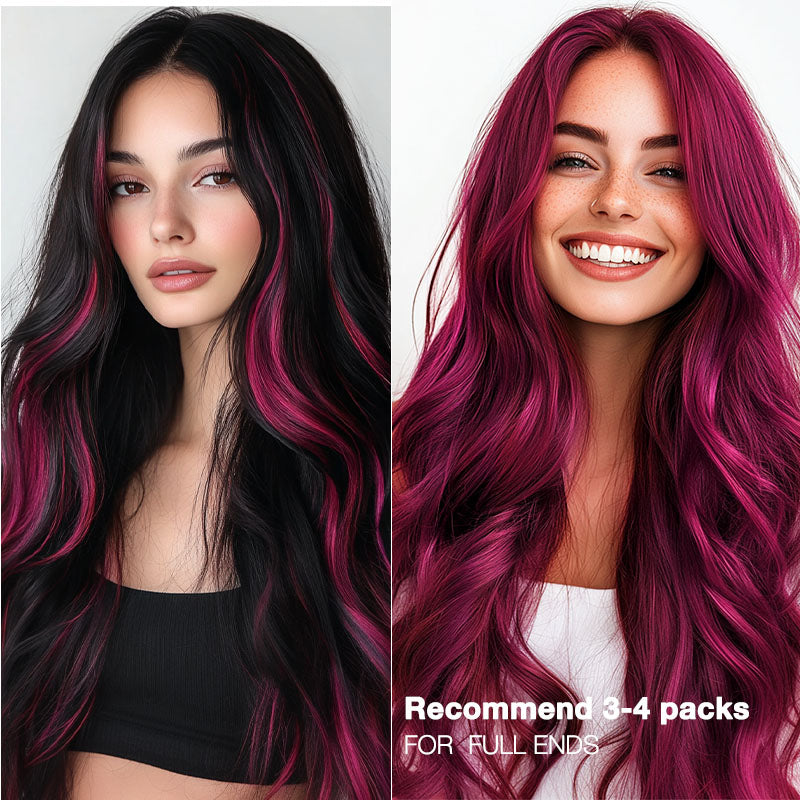 Burgundy Red Color Tape-Ins (25g-30g) | 100% Remy Human Hair Extensions ...